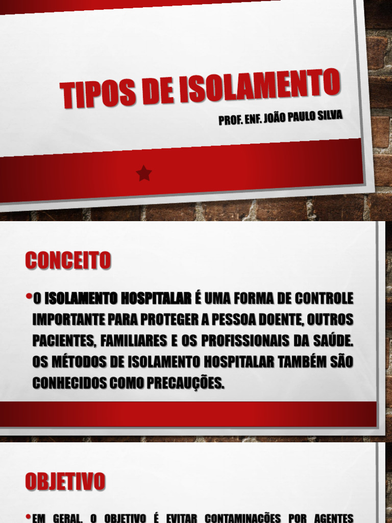 Tipos de Isolamento | PDF | Infecção | Ciências da Saúde