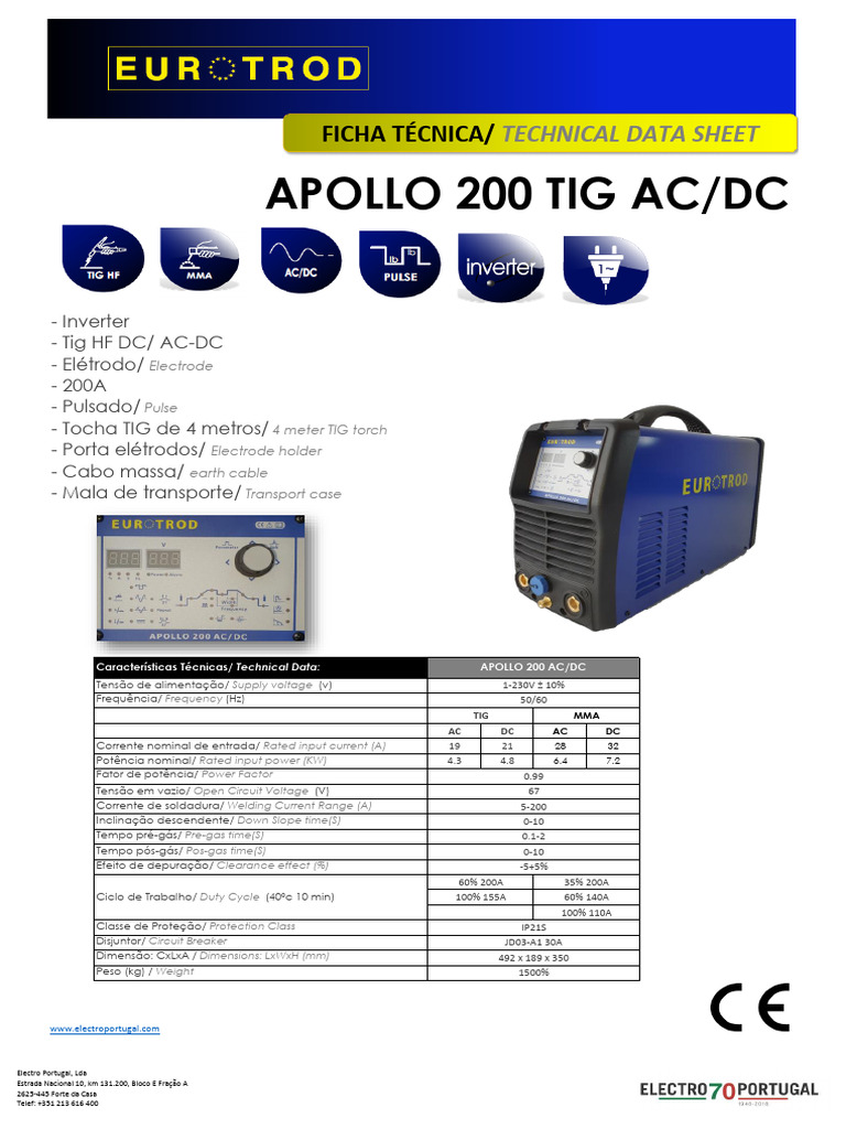 Ficha Técnica do Apolo 200 AC/DC | PDF | Ciência de Materiais | Energia ...