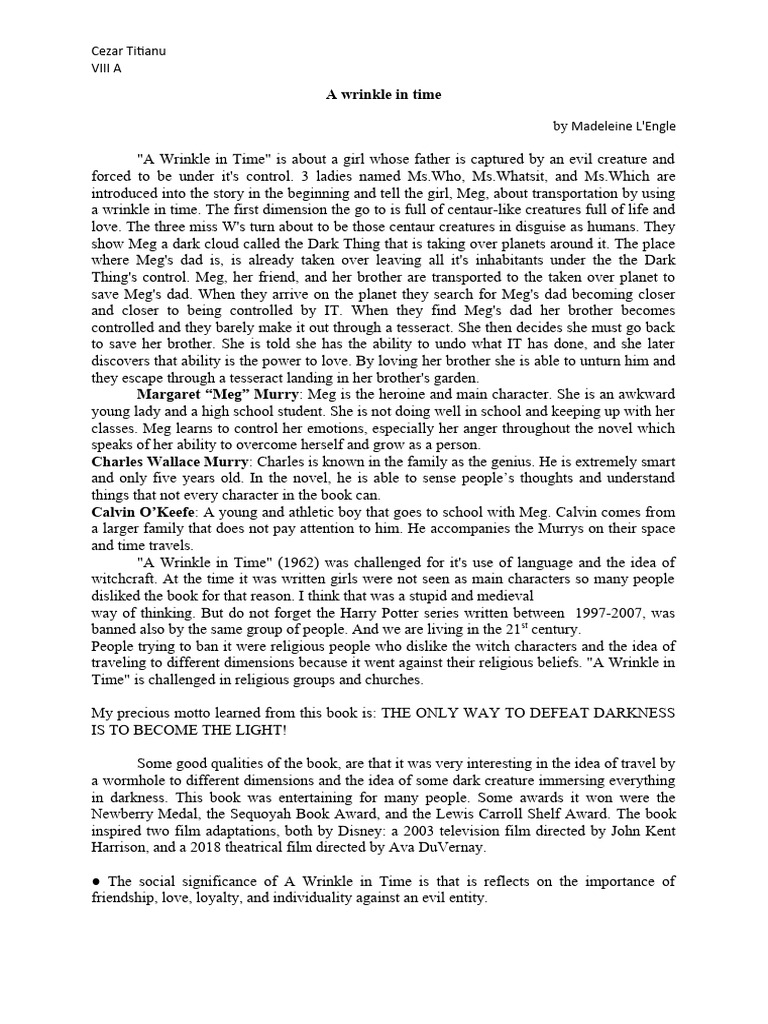 En A Wrinkle in Time | PDF