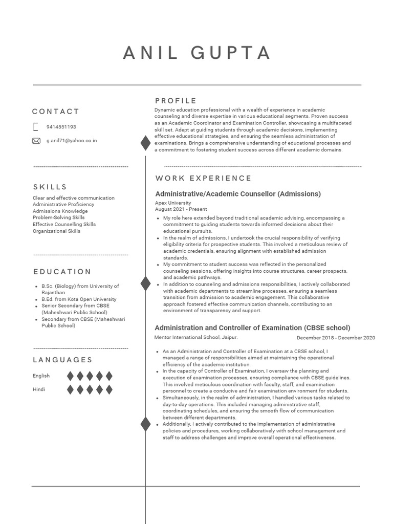 Resume Anil Gupta | PDF