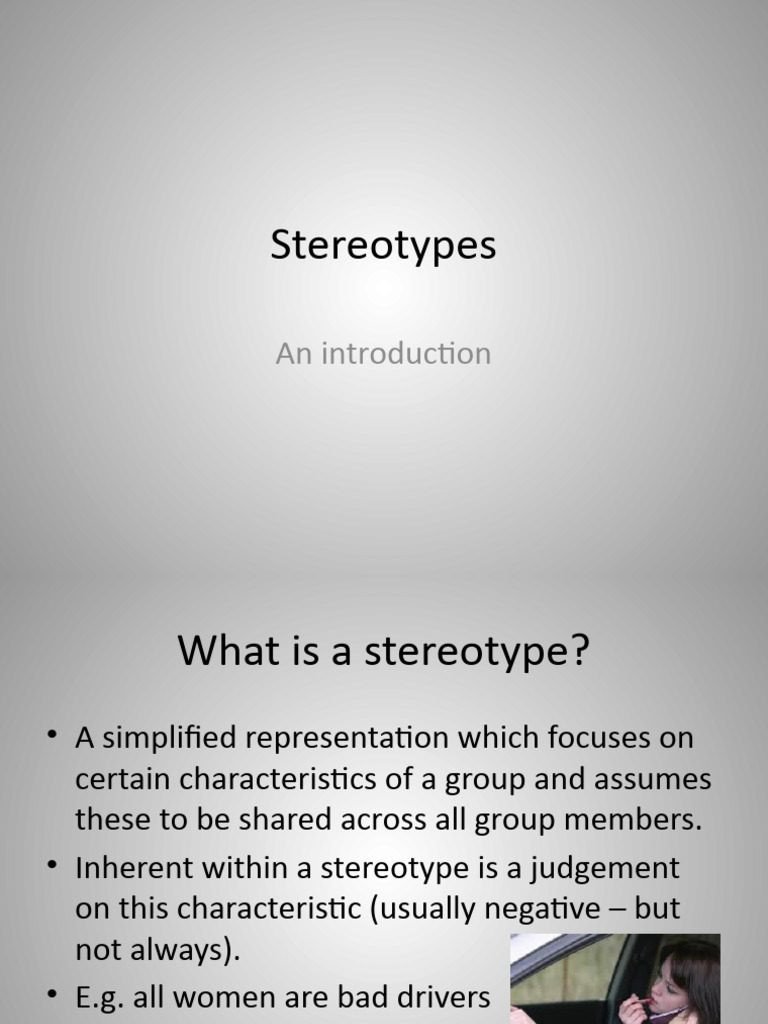 Stereotypes 121105044332 Phpapp01 | PDF | Stereotypes | Gender