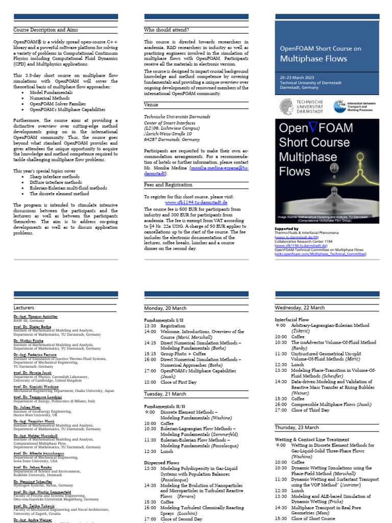 ShortCourse OpenFOAM | PDF | Computational Fluid Dynamics | Fluid Dynamics