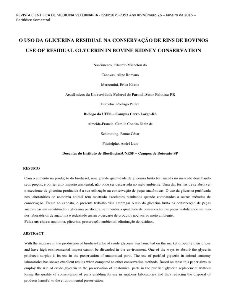 Uso Da Glicerina Residual - ARTIGO | PDF | Biodiesel | Diesel
