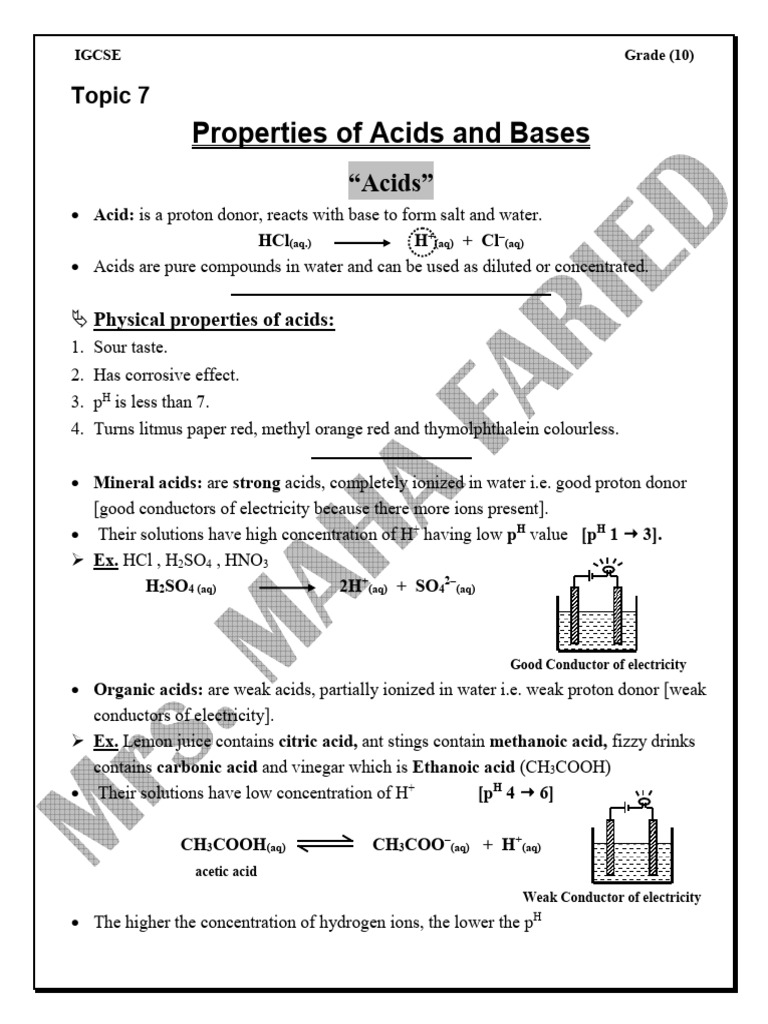 Ch.7 Acids and Bases | PDF | Hydroxide | Acid