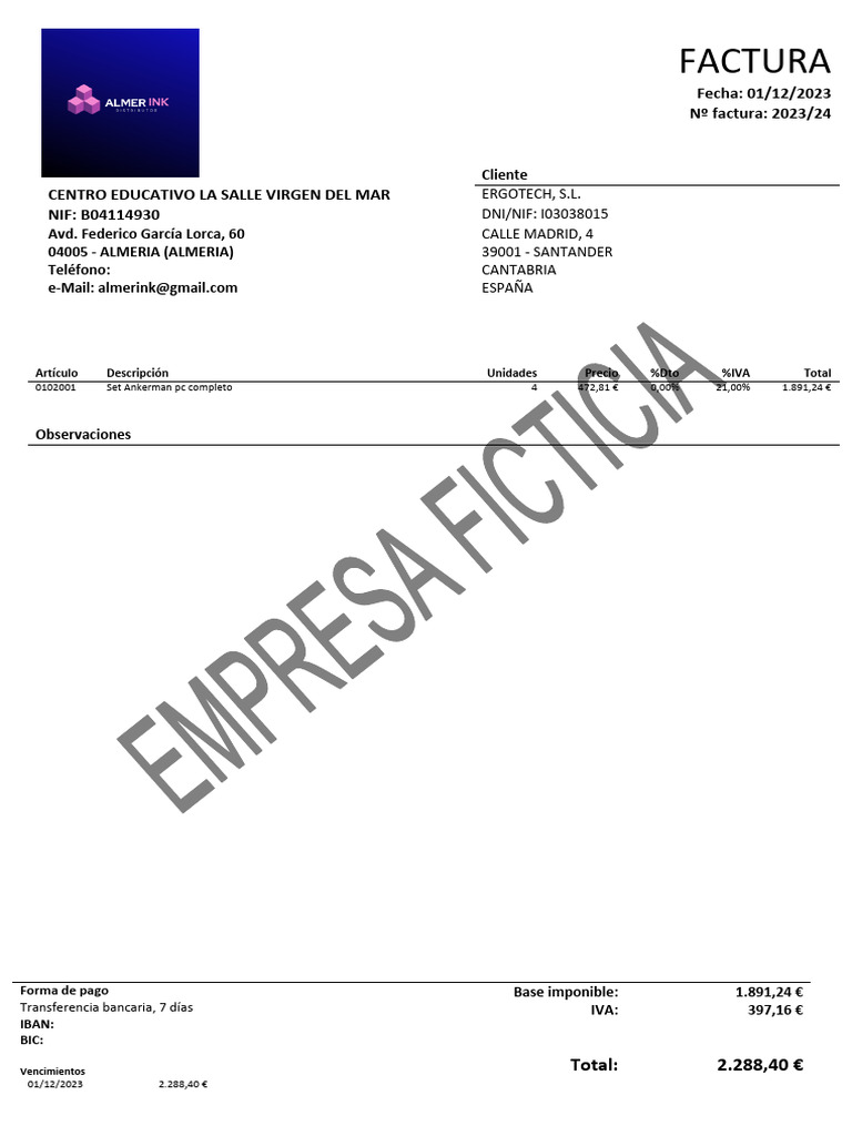 Impresión De Factura De Venta Pdf