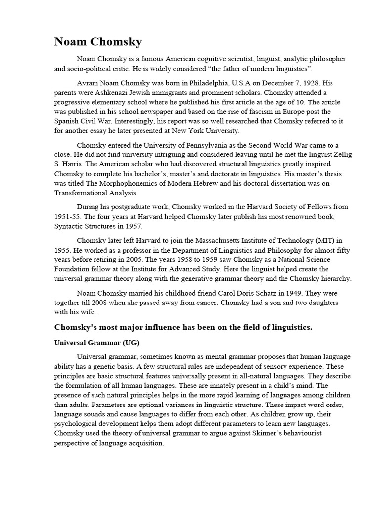 Noam | PDF | Noam Chomsky