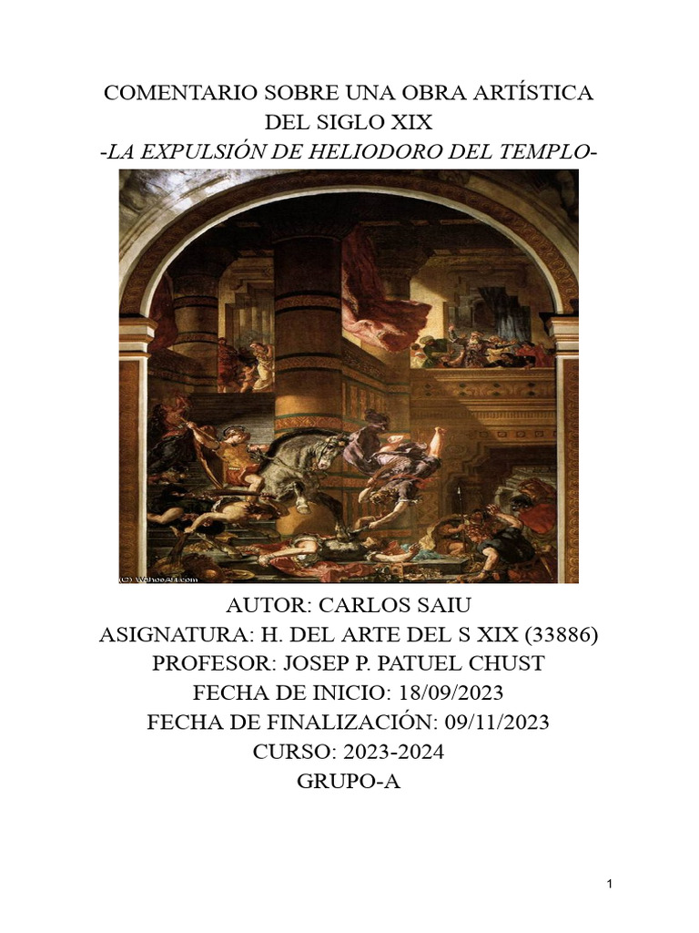 Análisis de "Heliodoro del Templo" | PDF | Pintura al óleo | Artes visuales