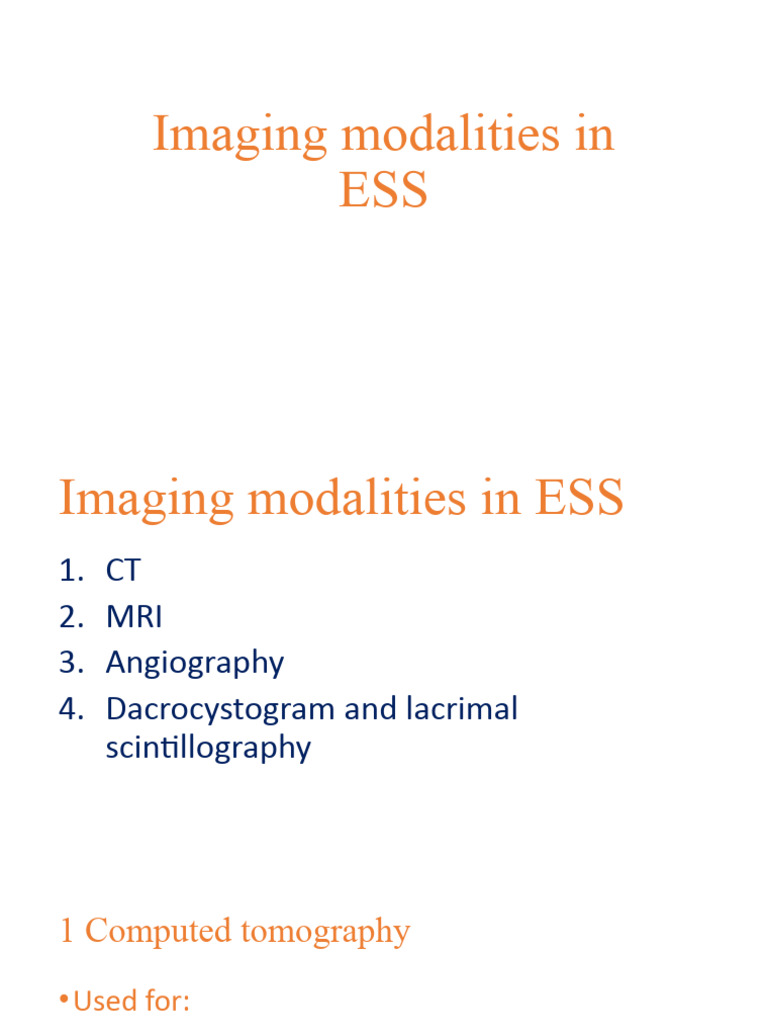 Imaging Modalities in ESS | PDF