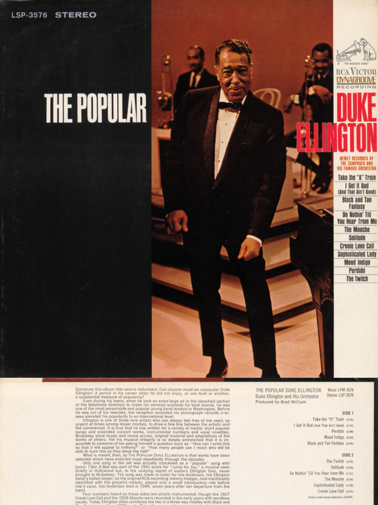 LP The Popular Duke Ellington Duke Ellington and His Orchestra | PDF ...