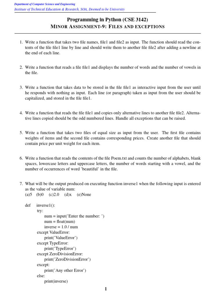 Python File Handling & Exceptions | PDF | Computer File | Software Development