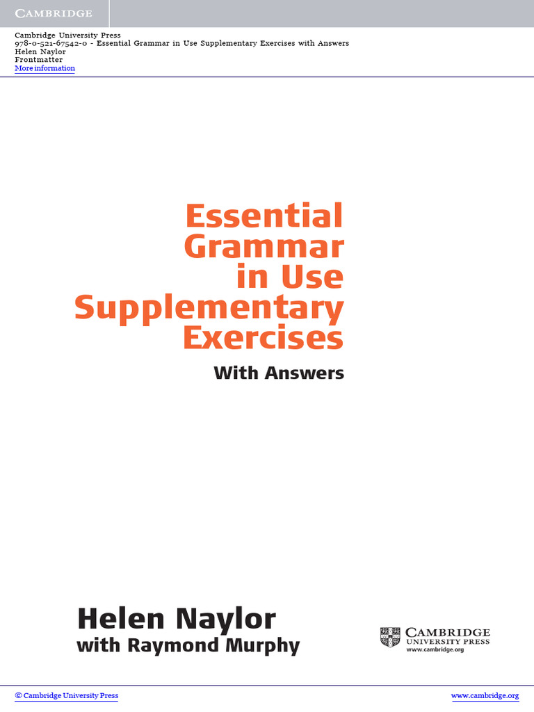 Essential Grammar in Use Supplementary E | PDF | Grammar | Syntax