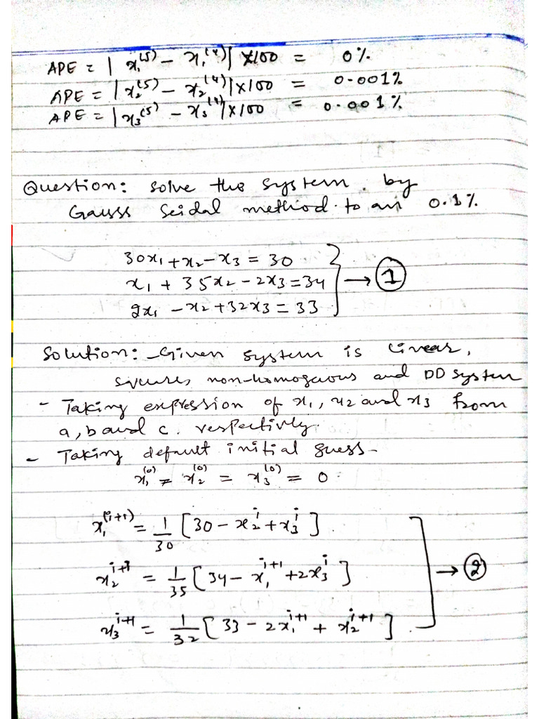 Gauss-Seidal Method | PDF