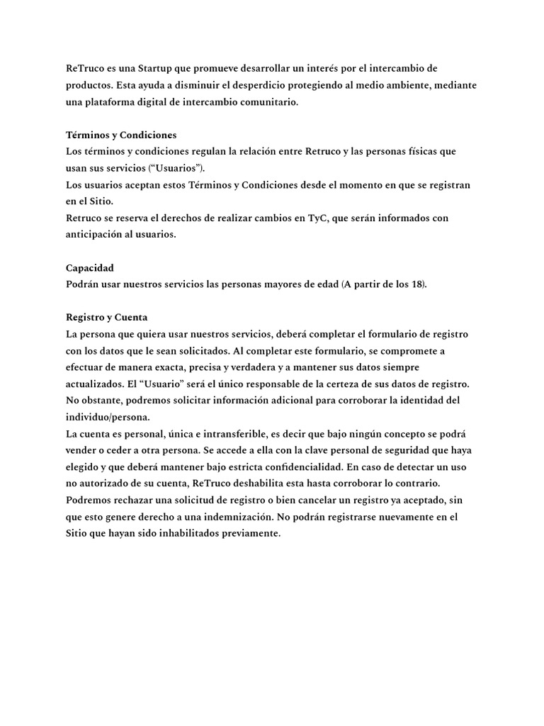 ReTruco Terminos | PDF | Violación | Usuario (informática)