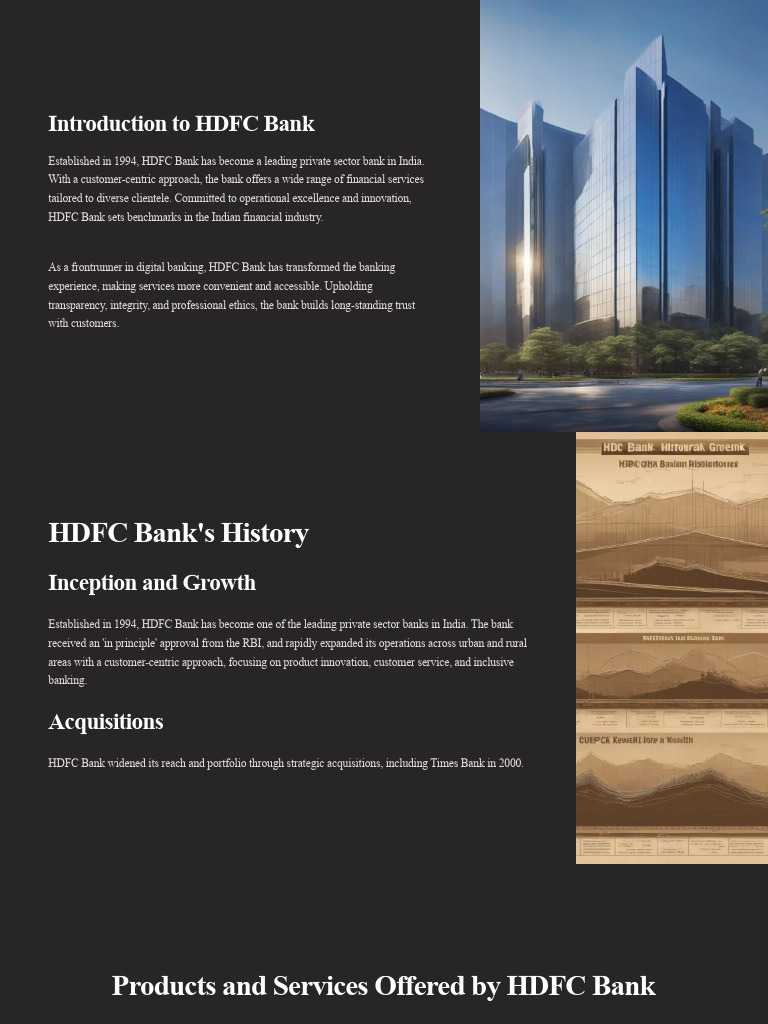 Introduction To HDFC Bank | PDF | Banks | Corporate Social Responsibility