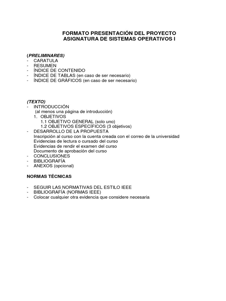 Formato de Presentación de Proyectos | PDF | Arte