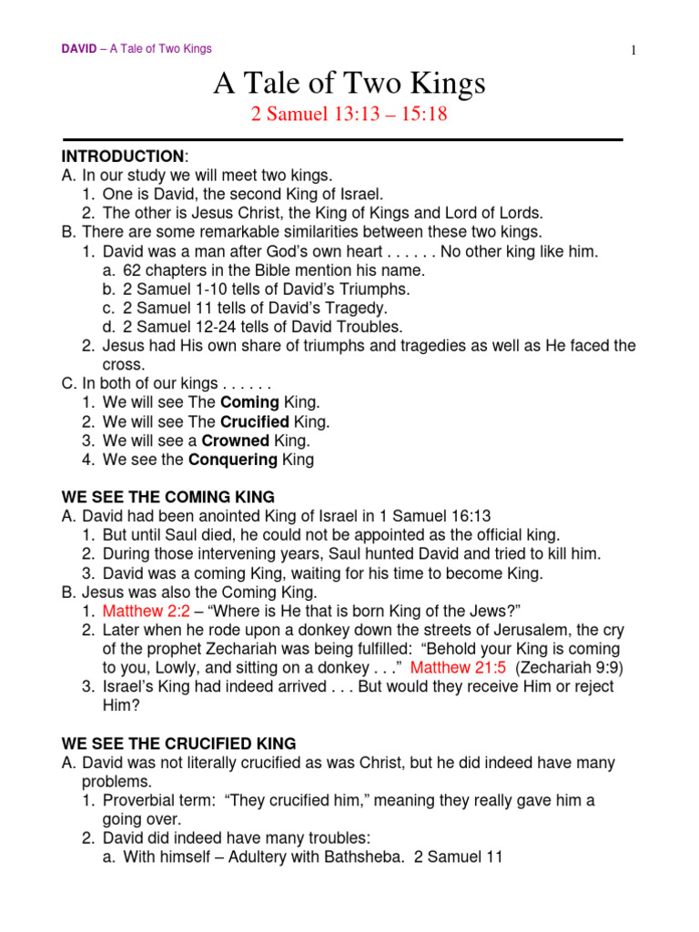 A Tale of Two Kings | Download Free PDF | David | Books Of Samuel