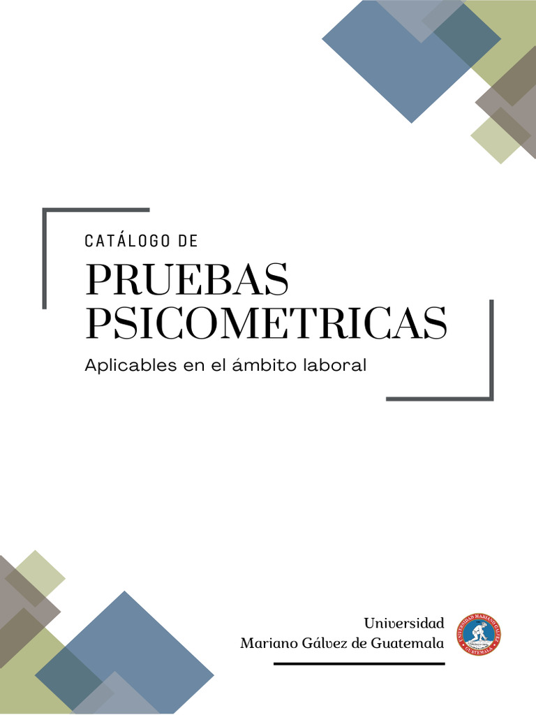 Catalogo de Pruebas Psicometricas - Grupo 3 | Descargar gratis PDF | Liderazgo | Inteligencia