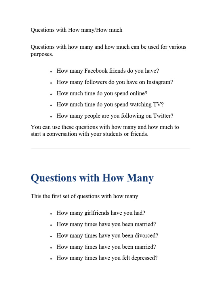 Questions With How Many | PDF | Mass Media