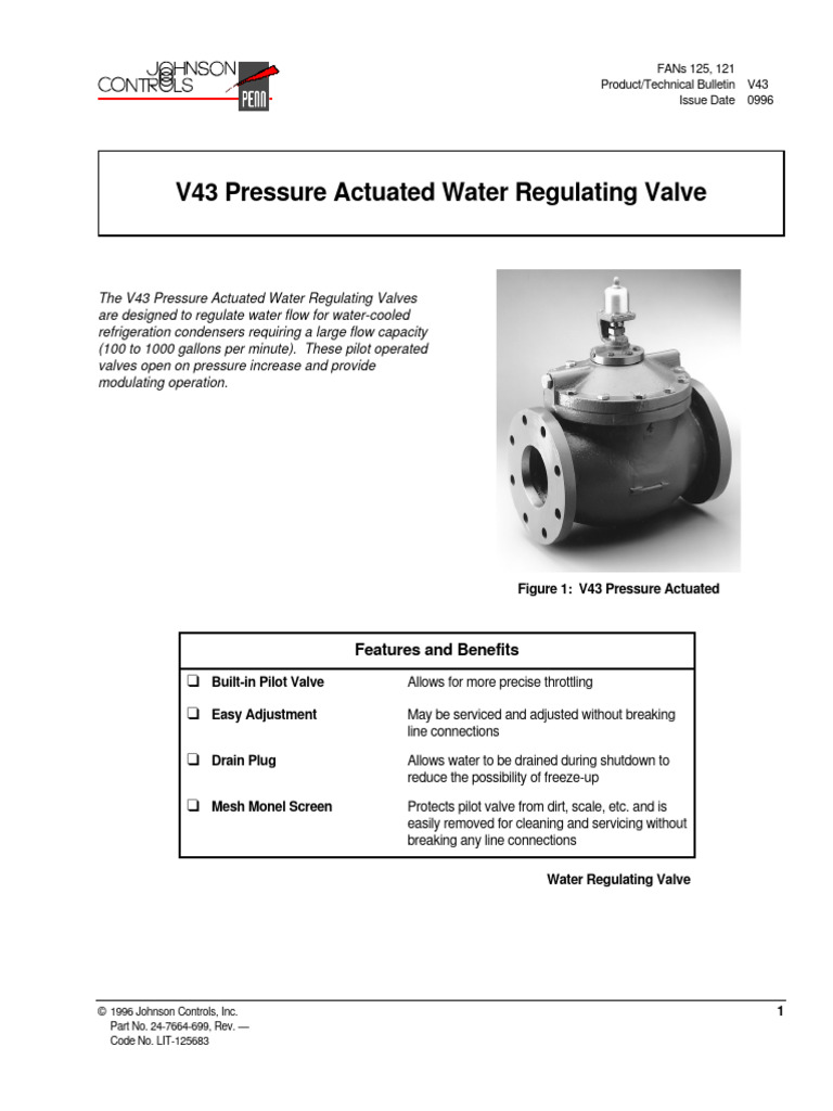 V43 Pressure Actuated Water Regulating Valve | PDF | Valve | Water