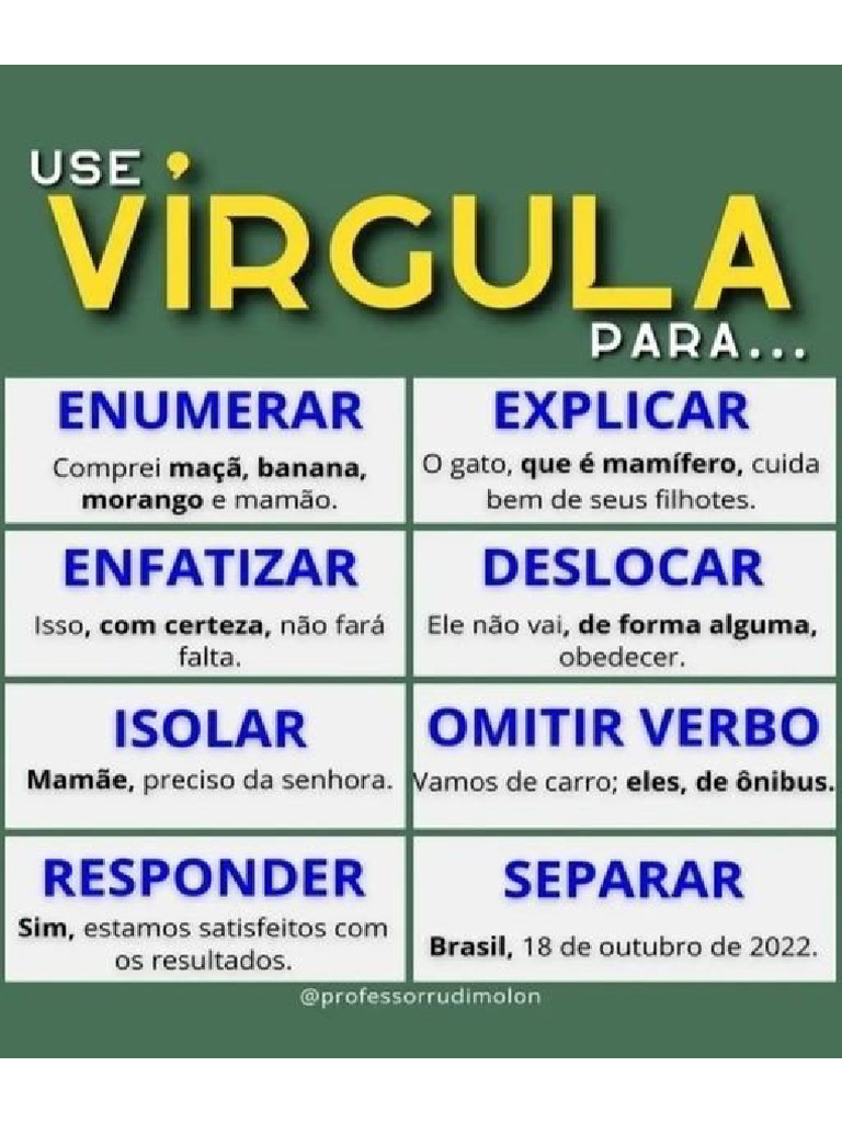 Usos Da Vírgula | PDF