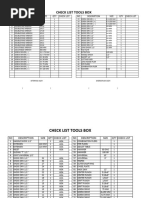 Tool Box Checklist | PDF | Technology & Engineering