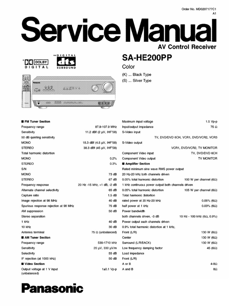 Hfe Panasonic Sa-he200pp Service En | PDF