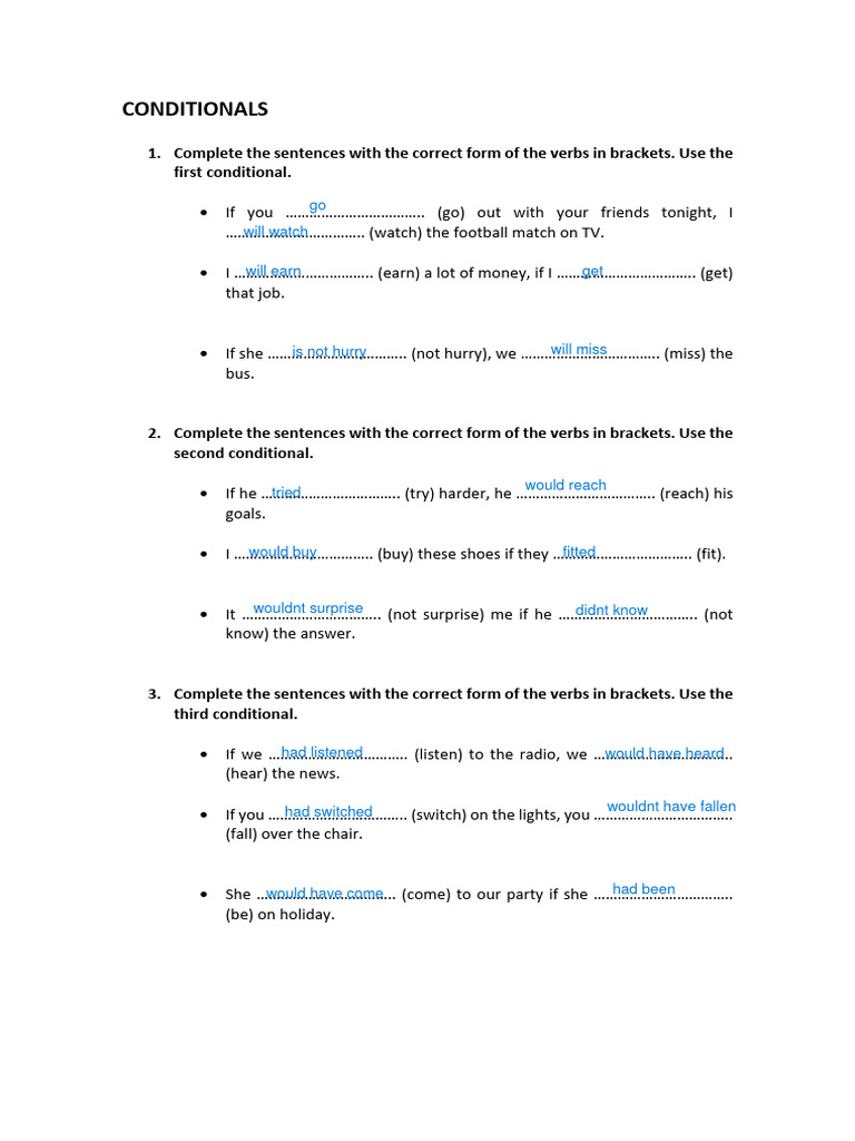 CONDITIONALS | PDF