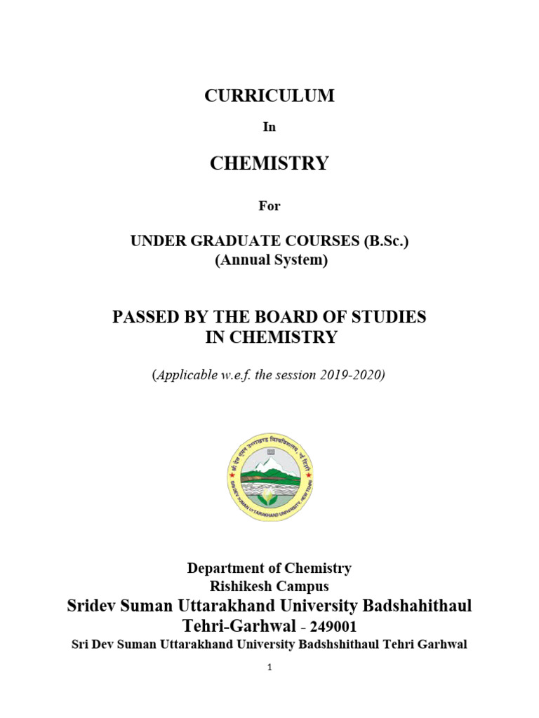 BSC Chemistry Syllabus | PDF | Amine | Entropy