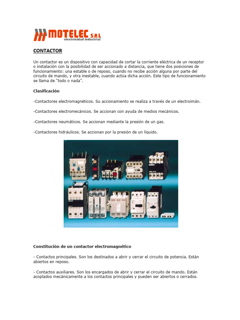 CONTACTOR | PDF | Electricidad | Ingeniería mecánica