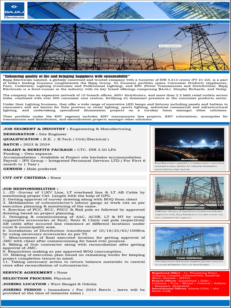 Bajaj Electricals Project Poster | PDF | Lighting