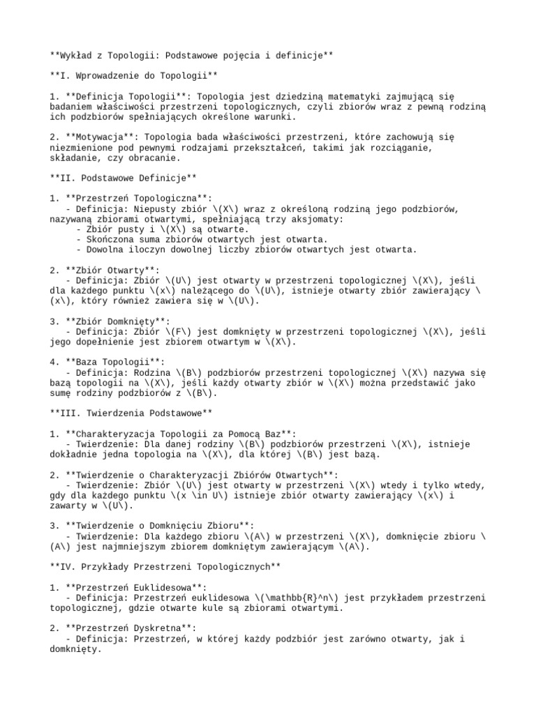 Skrypt Topologia | PDF