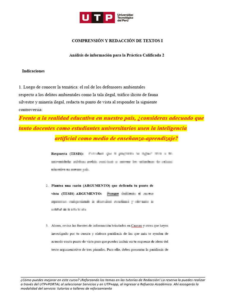 ? Semana 13 - Tema 01 Tarea - Aplicación Del Planteamiento de Preguntas Como Estrategia de ...