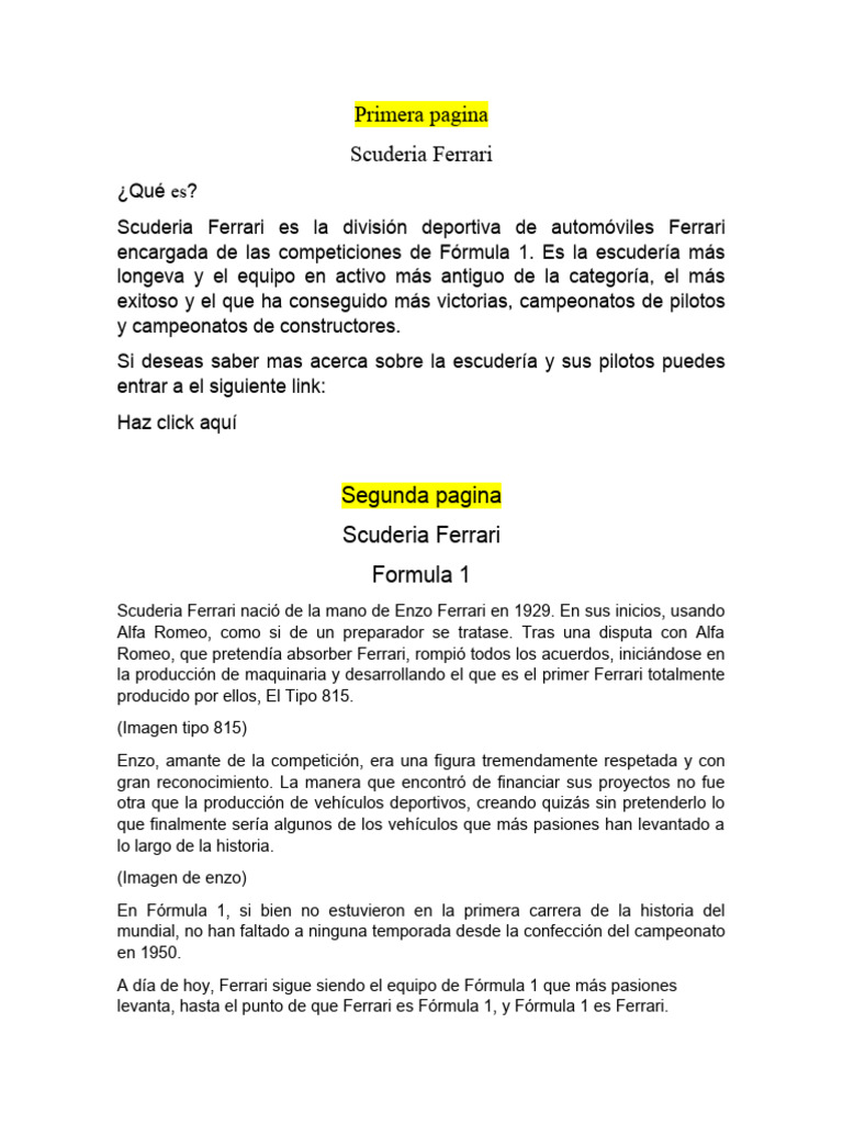 Scuderia Ferrari Formula 1 | PDF