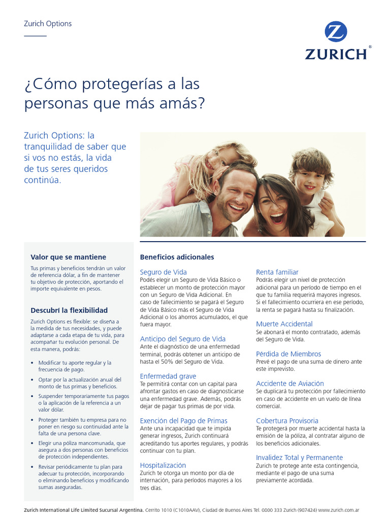 Protección Financiera con Zurich Options | PDF | Póliza de seguros ...