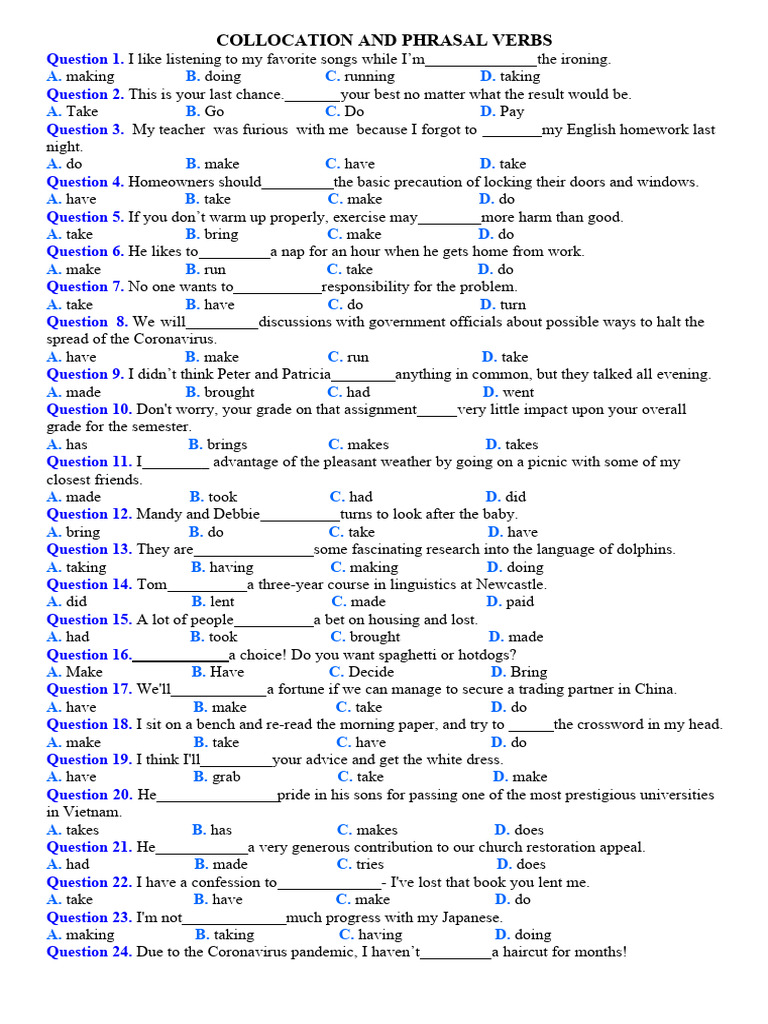 Collocation - Phrasal Verbs | PDF