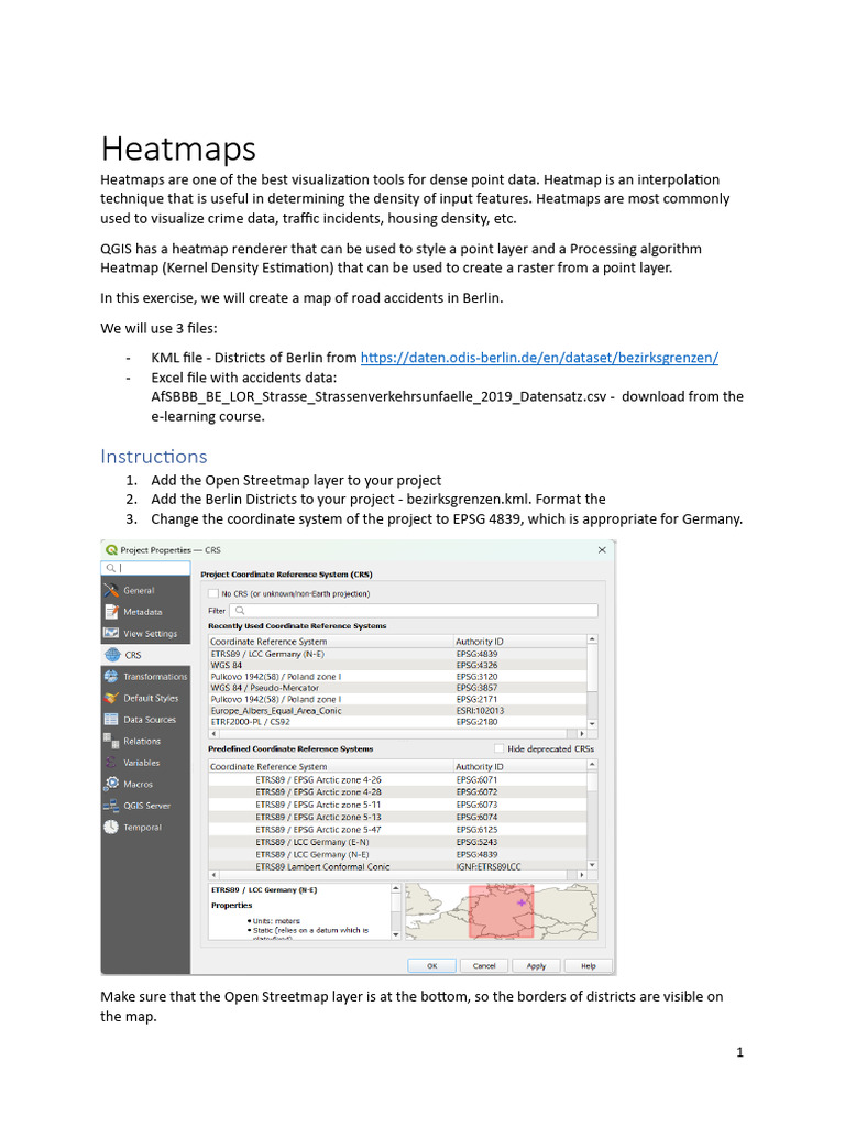 Accidents Heatmap Berlin QGIS | PDF | Comma Separated Values | Computing