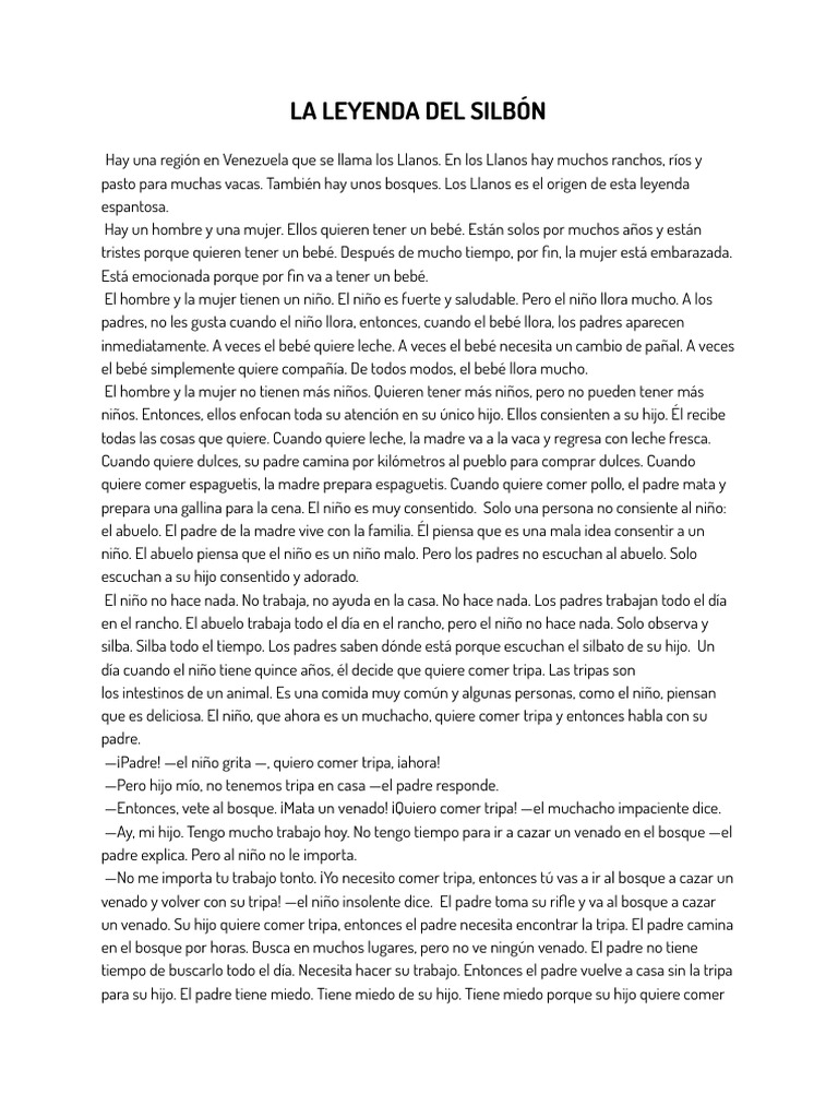 La leyenda del Silbón en Venezuela | PDF | Cocina, comidas y vino