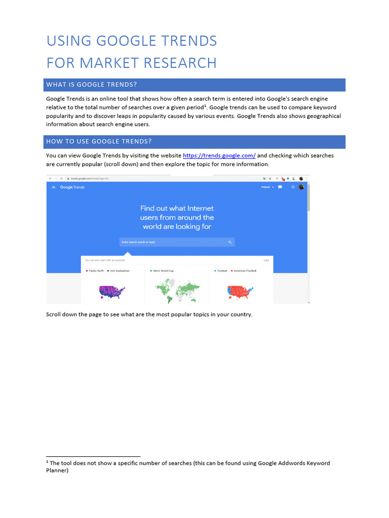 Google Trends for Market Research Guide | PDF | Computing | World Wide Web