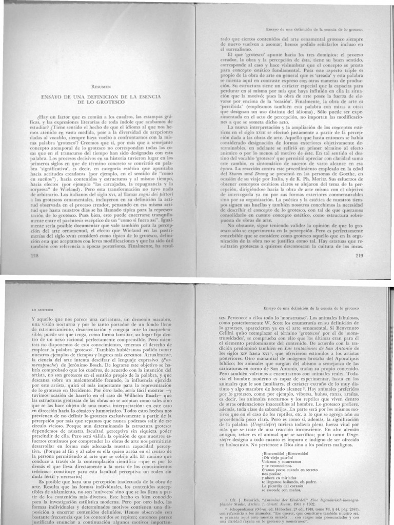Definición de lo Grotesco en el Arte | PDF
