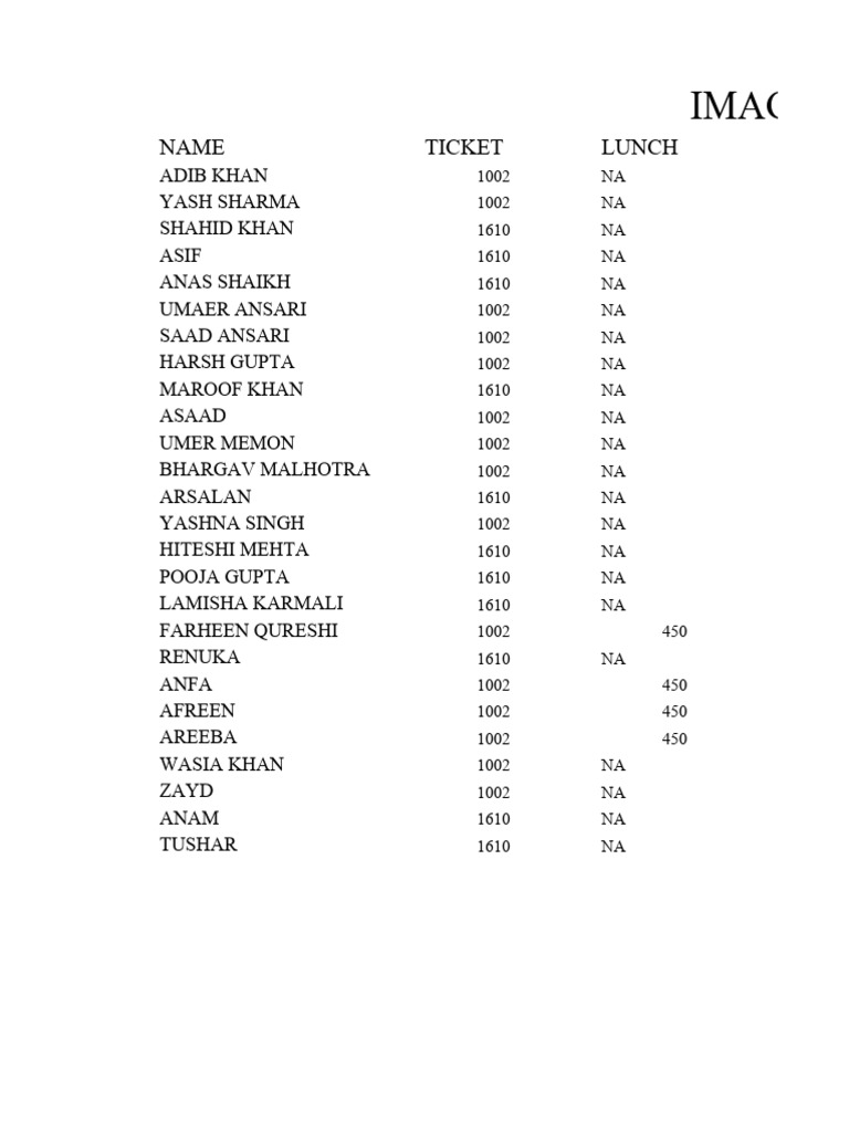Imagica 2024 Price Listt | PDF