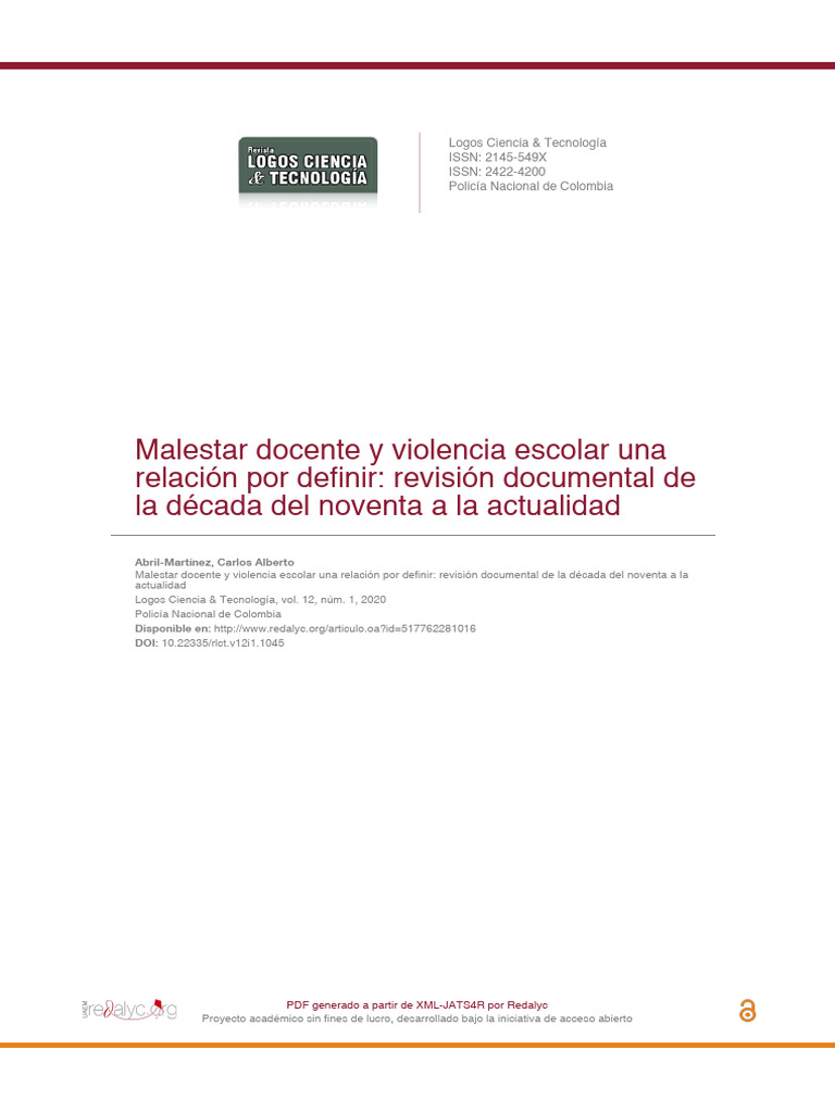Malestar docente y violencia escolar: análisis | PDF | Burnout ...