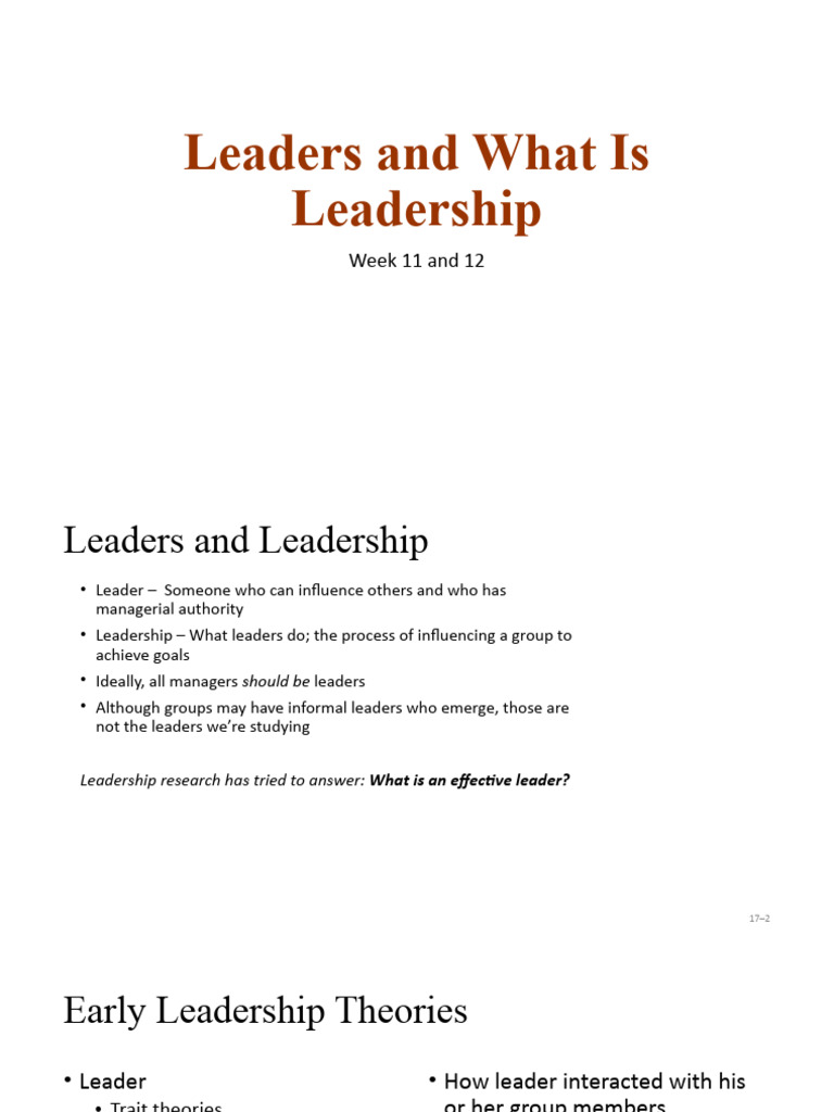 Leadership Week 11&12 | PDF | Leadership | Power (Social And Political)