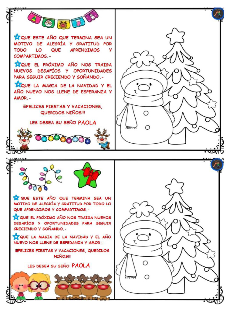 Tarjeta de Fin de Año Pao | PDF