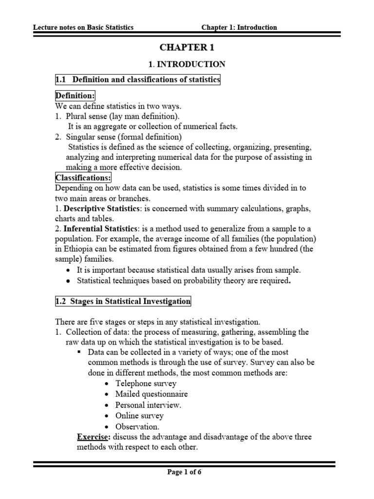Chapter 1 Introduction | PDF | Statistics | Level Of Measurement Chapter 1 Introduction | PDF | Statistics | Level Of Measurement