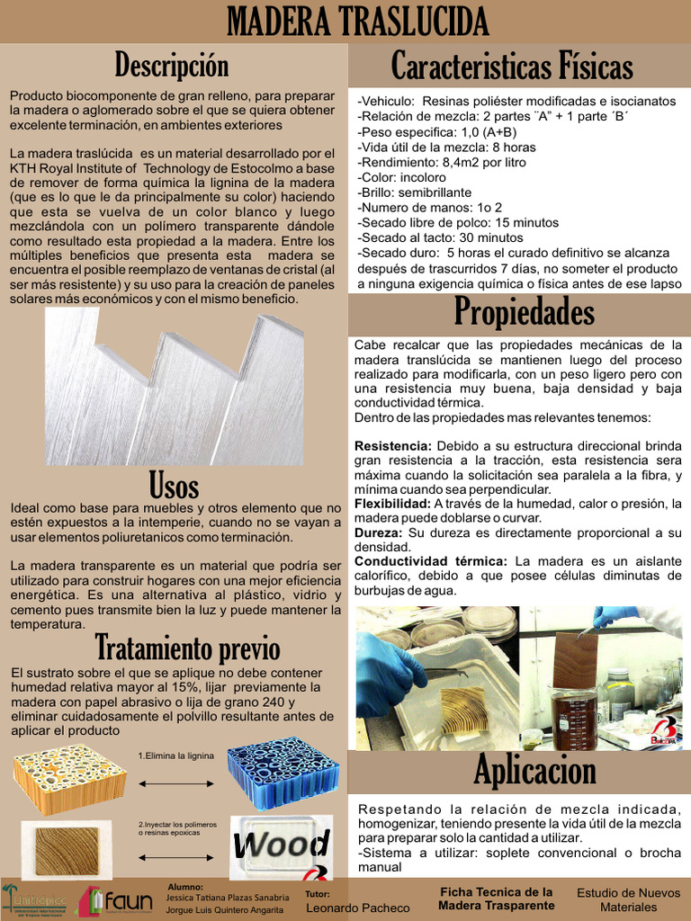 Madera Traslúcida: Innovación y Usos | PDF | Madera | Materiales de ...