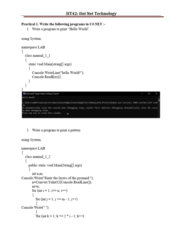 19IT470 3IT42 PracticalFile | PDF | Computer Data | Computing
