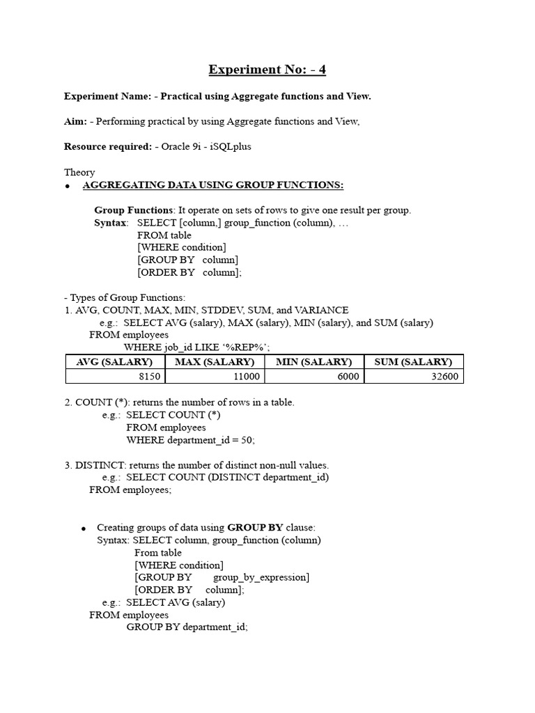 Dbms Exp 4 Pdf Information Technology Data Management