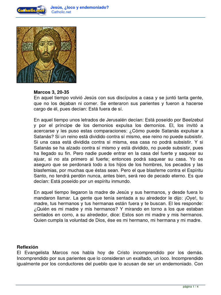 Jesús y El Endemoniado de Gádara Análisis | PDF | Pecado | Jesús