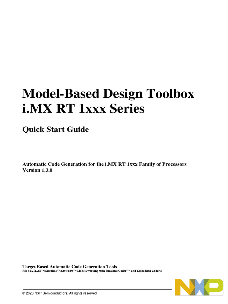 Model Based Design Toolbox IMXRT Series Quick Start Guide | PDF
