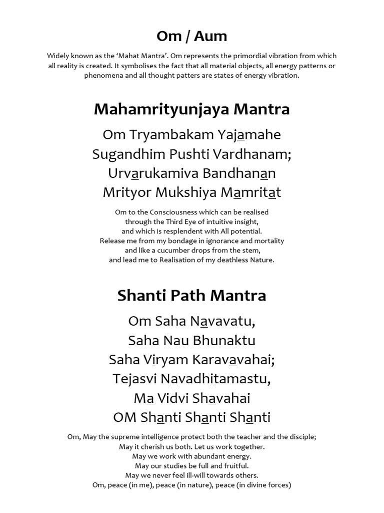 Class Mantras 2020 Update | Download Free PDF | Mantra | Indian Philosophy